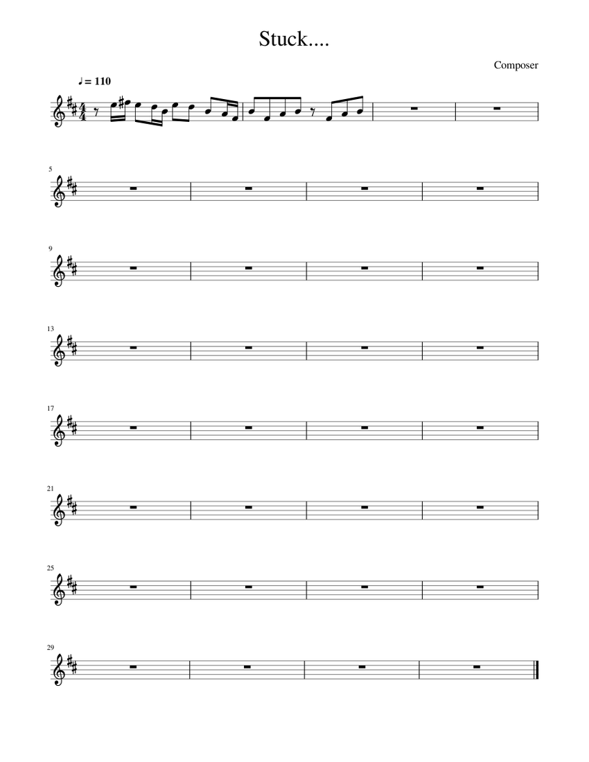Stuck Sheet music for Piano (Solo) Easy | Musescore.com