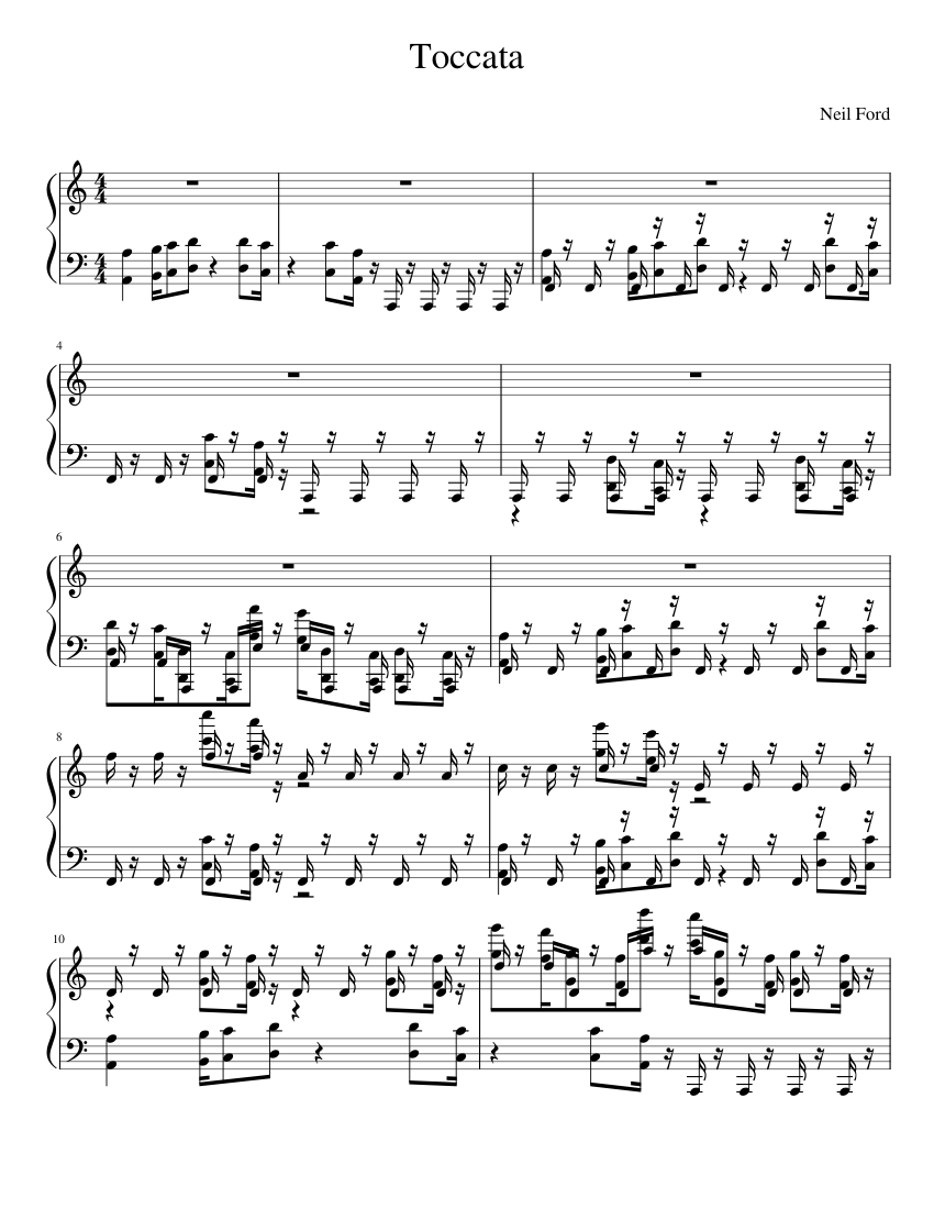 Toccata Sheet music for Piano (Solo) | Musescore.com