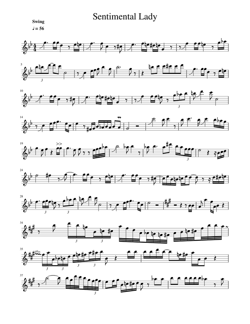 Sentimental Lady Sheet Music for Saxophone alto (Solo) | MuseScore.com
