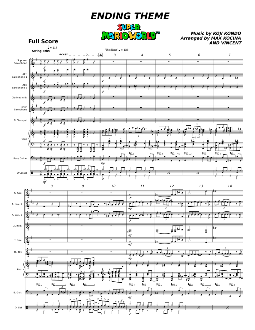 Ending Theme from Super Mario World – Keeper1st, Tom Brier Sheet music ...