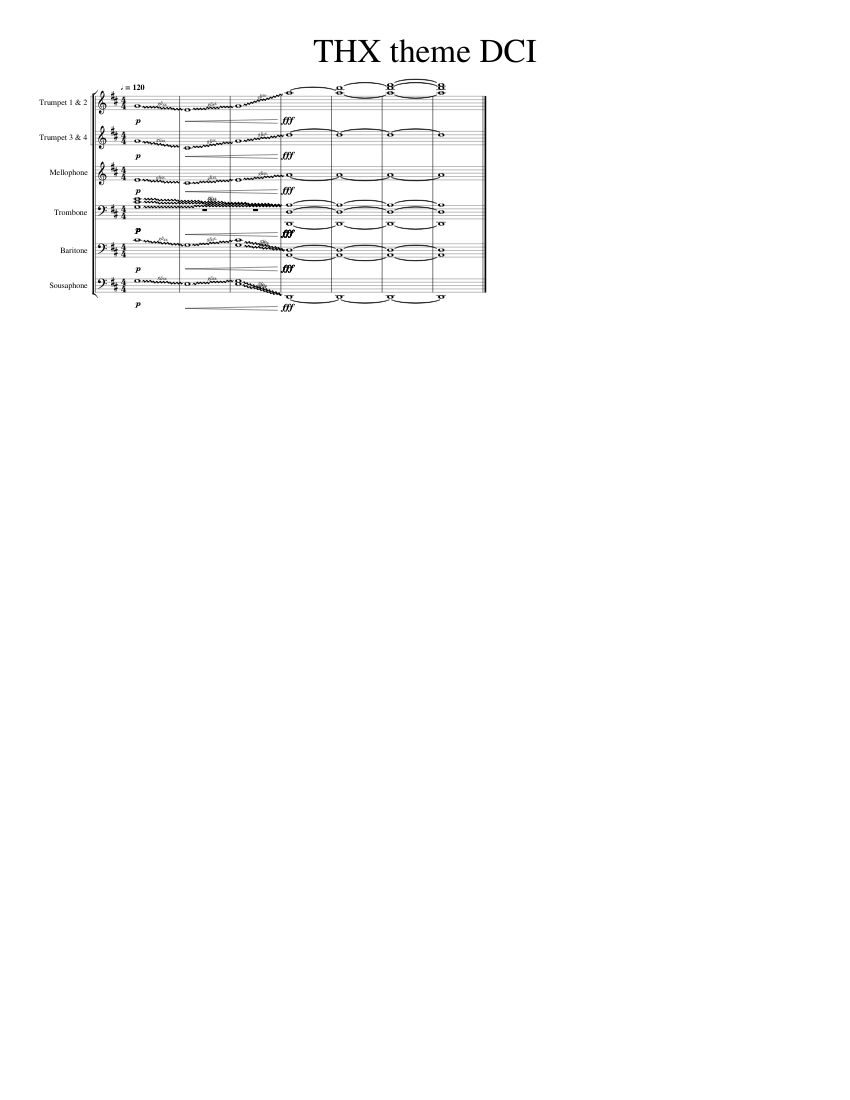 THX_theme_DCI Sheet music for Trombone, Tuba, Trumpet in b-flat, French ...