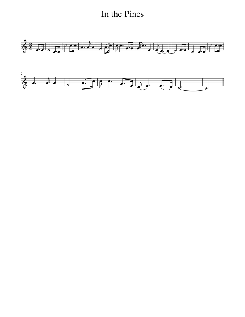 In the Pines Sheet Music for Piano (Solo) Easy | MuseScore.com