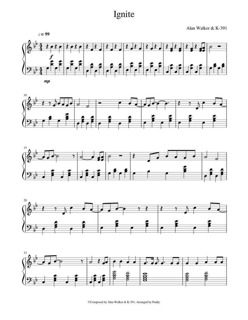 Ignite Sheet music for Piano (Solo) | Musescore.com