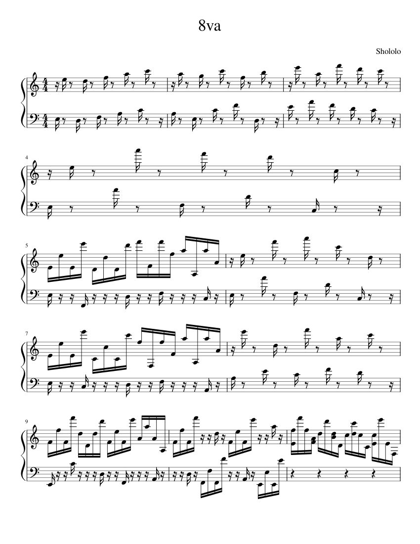 8va Sheet music for Piano (Solo) | Musescore.com