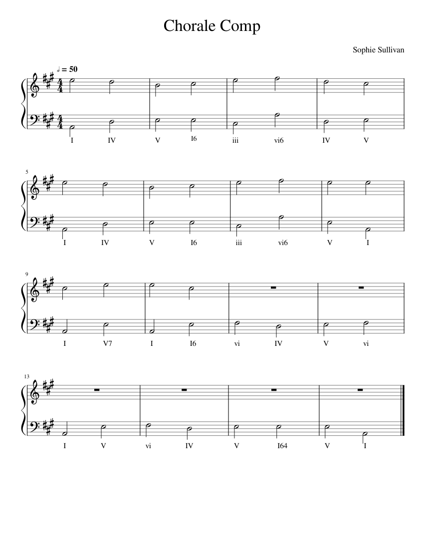 Chorale Comp Sheet music for Piano (Solo) Easy | Musescore.com