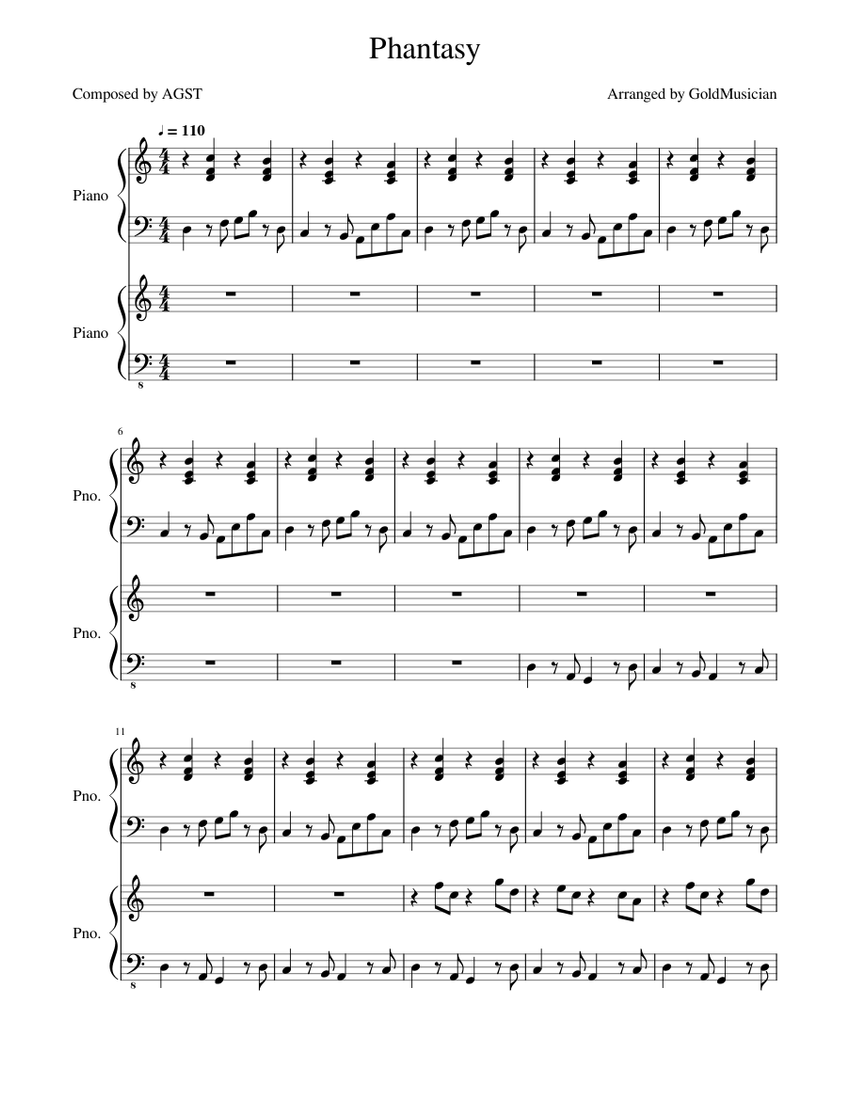 Phantasy by AGST Sheet music for Piano (Piano Duo) | Musescore.com