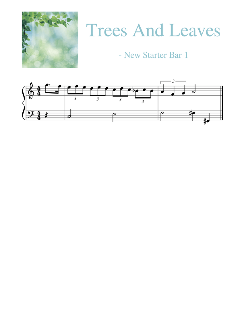 Trees And Leaves - New Starter Bar 1 Sheet music for Piano (Solo) Easy ...