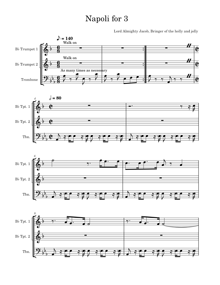 Napoli for 3 - The forgotten variation the arrangement for 3 Sheet ...