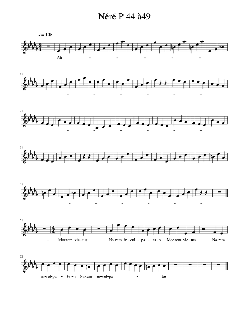 Néré P 44 à49 Sheet music for Piano (Solo) Easy | Musescore.com