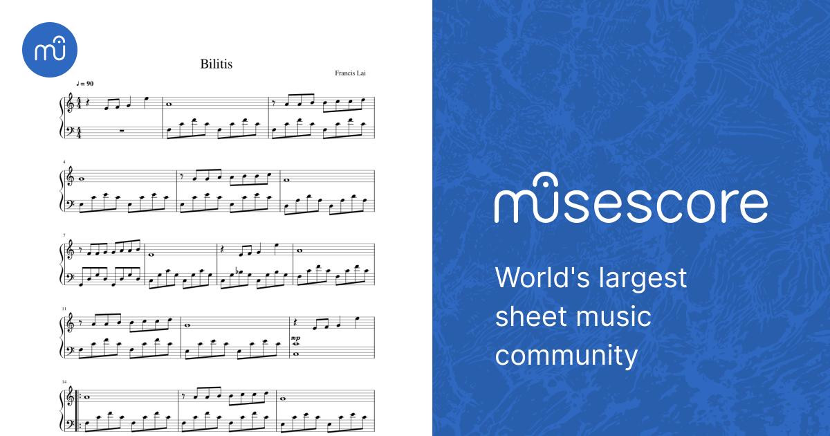 Bilitis Sheet Music for Piano (Solo) easy | MuseScore.com