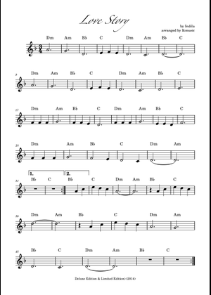 Love story – Indila Sheet Music for Flute, Clarinet other (Solo ...