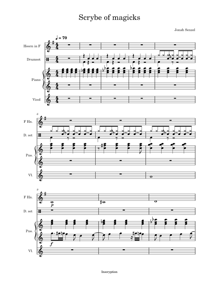 17 - The Scrybe of Magicks – Jonah Senzel Sheet music for Piano, French ...