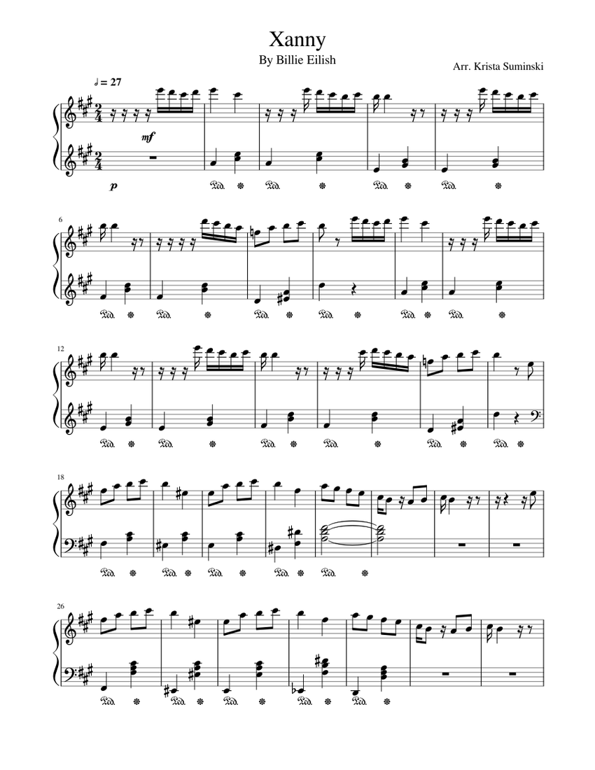Xanny Sheet music for Piano (Solo) Easy | Musescore.com