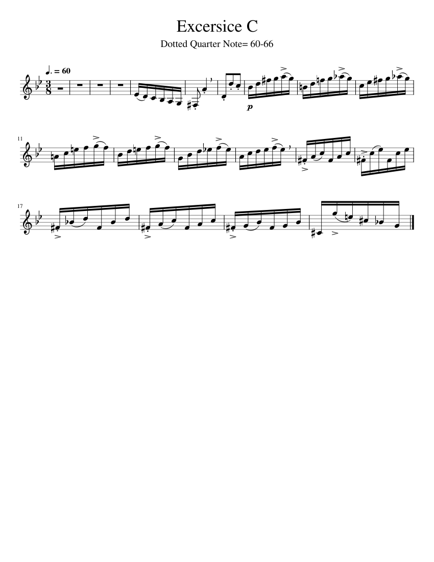 Excersice_C2 Sheet music for Clarinet in b-flat (Solo) | Musescore.com