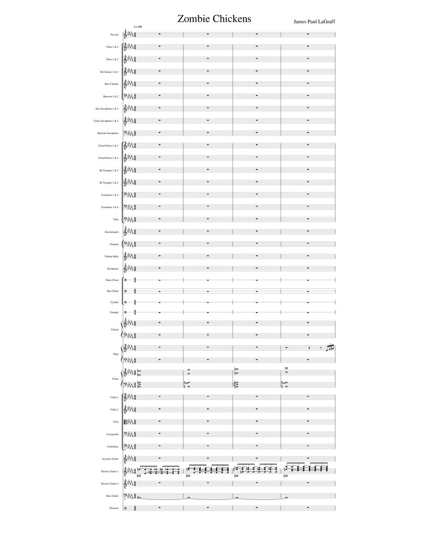 Zombie Chickens Sheet music for Piano, Trombone, Tuba, Celesta & more ...