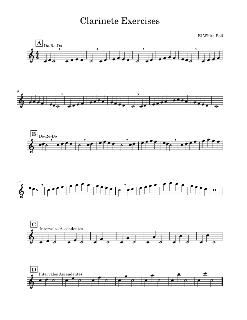 Clarinete Exercises Sheet music for Clarinet in b-flat (Solo ...