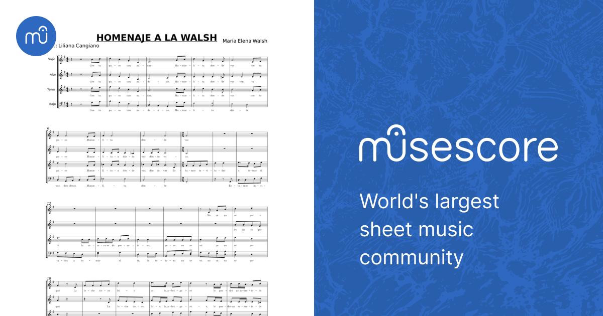 HOMENAJE A LA WALSH – María Elena Walsh Sheet Music for Synthesizer ...