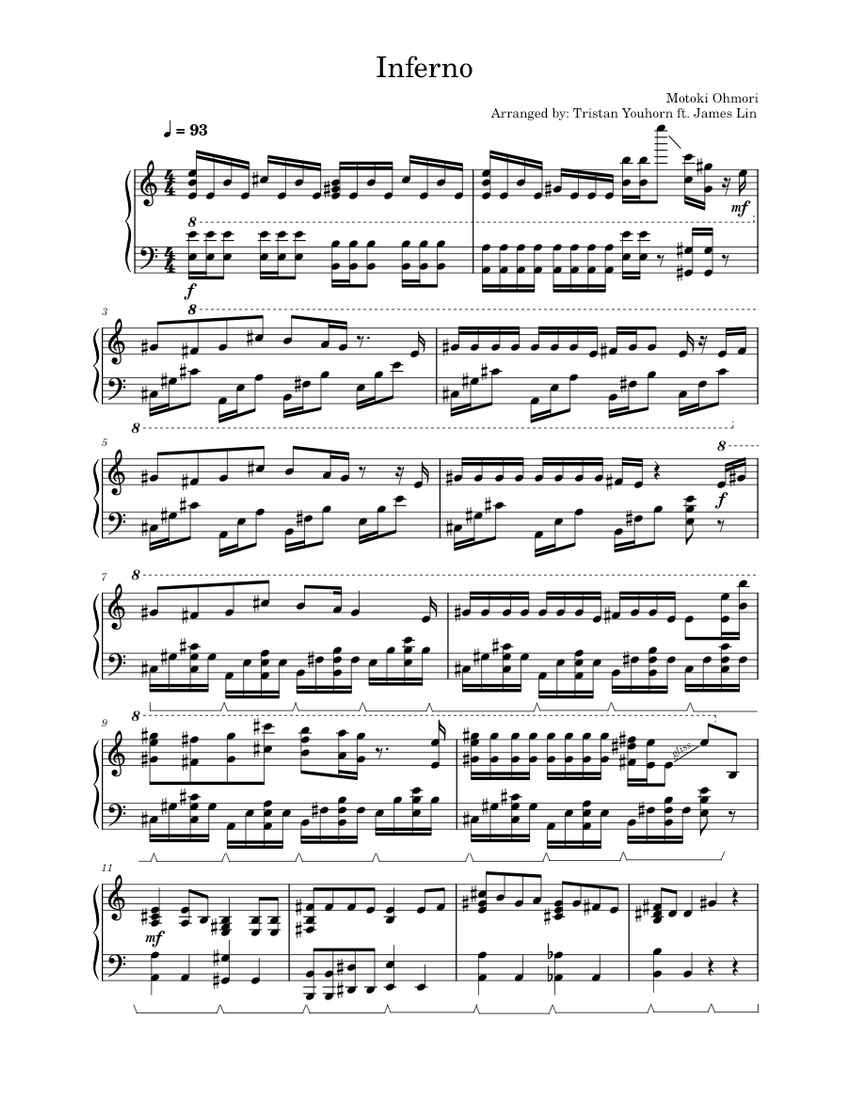 Inferno – Mrs Green Apple Sheet music for Piano (Solo) | Musescore.com