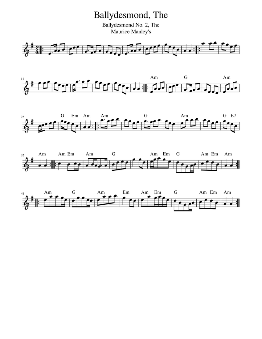 The Ballydesmond Sheet music for Piano (Solo) Easy | Musescore.com