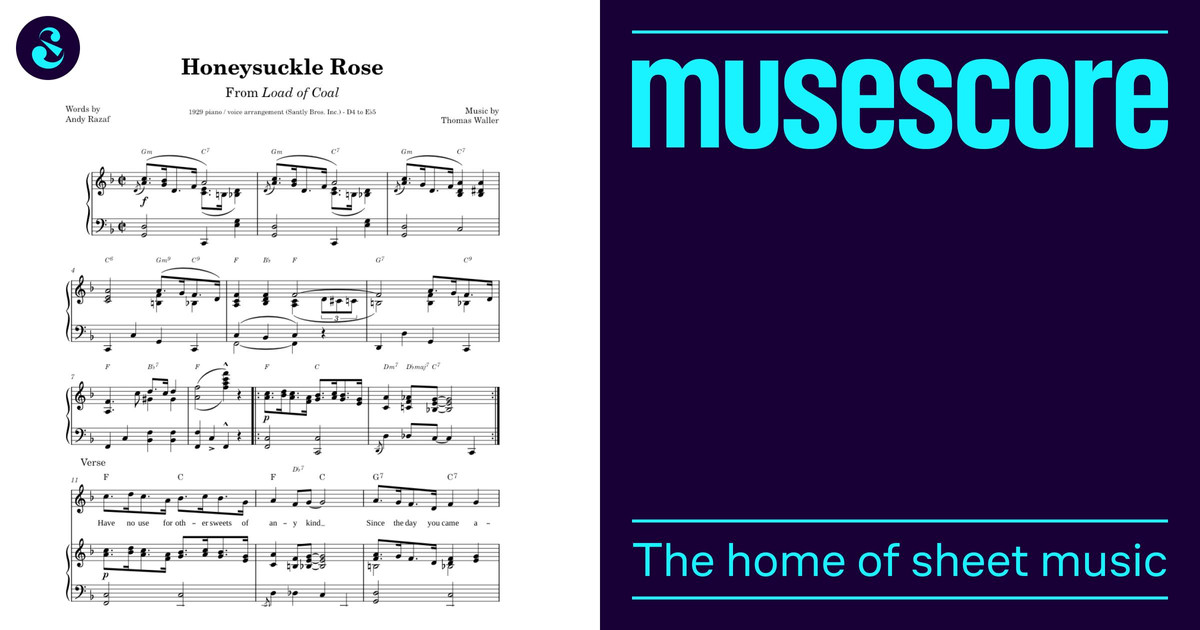 Honeysuckle Rose - Fats Waller, Andy Razaf [1929 piano / vocal ...