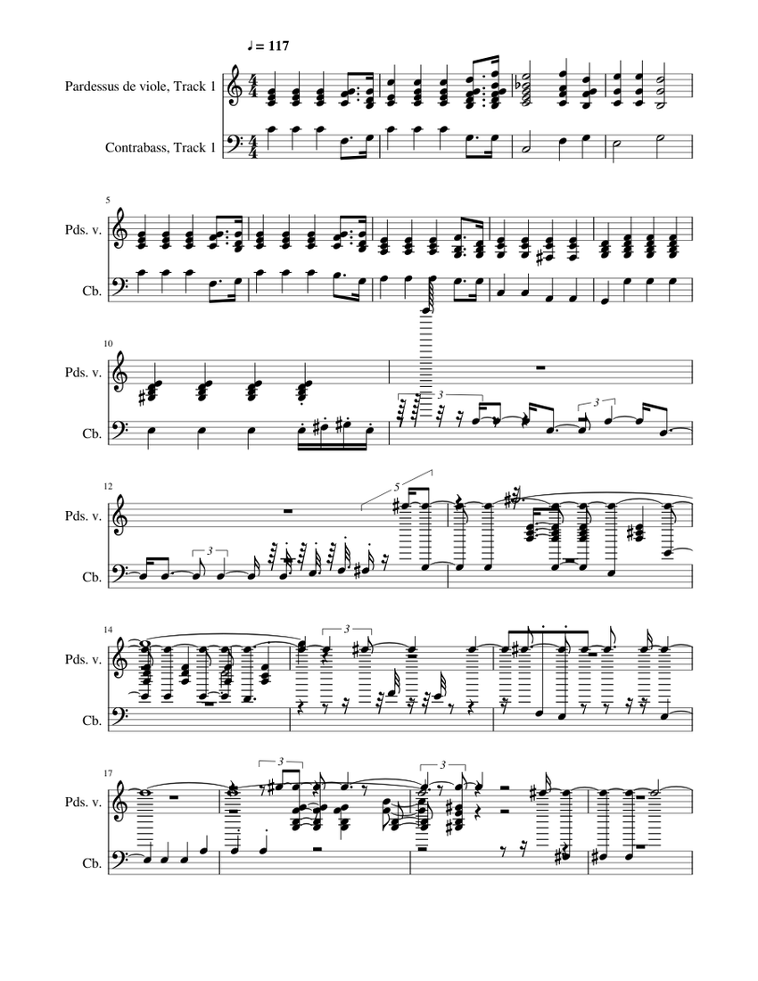 tish Sheet music for Contrabass, Viol (String Duet) | Musescore.com