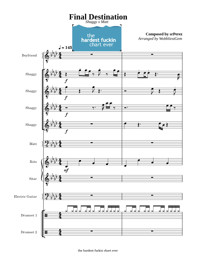 [Finished(v5)] Final Destination from Shaggy x Matt mod Sheet Music for ...