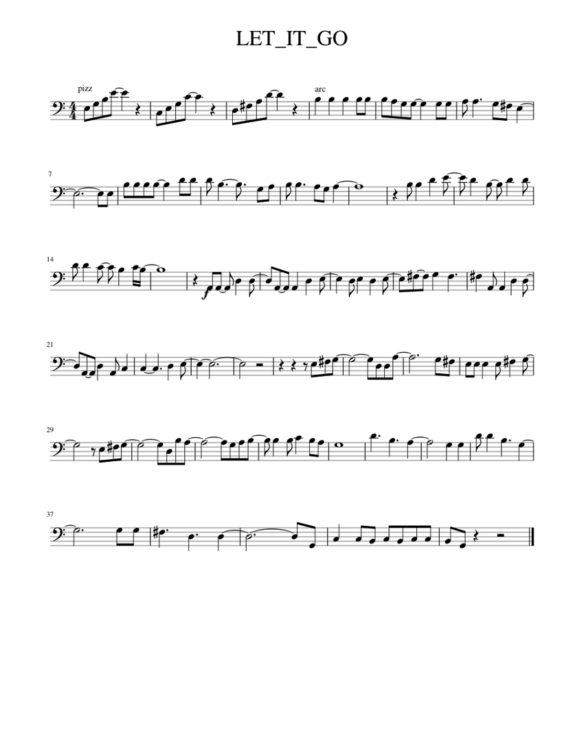LET_IT_GO Sheet Music for Cello (Solo) | MuseScore.com