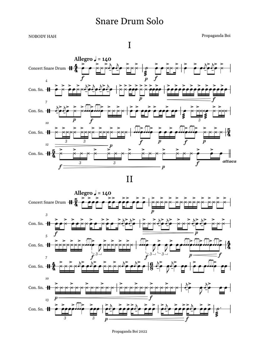 Snare Drum Solo Sheet music for Snare drum (Solo) | Musescore.com