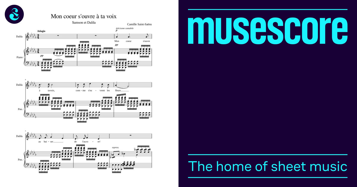 Mon coeur s'ouvre à ta voix Sheet music for Piano, Flute (Solo ...
