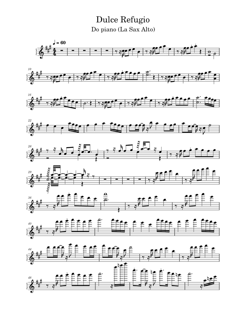 Dulce refugio do piano Sheet music for Piano (Solo) Easy | Musescore.com