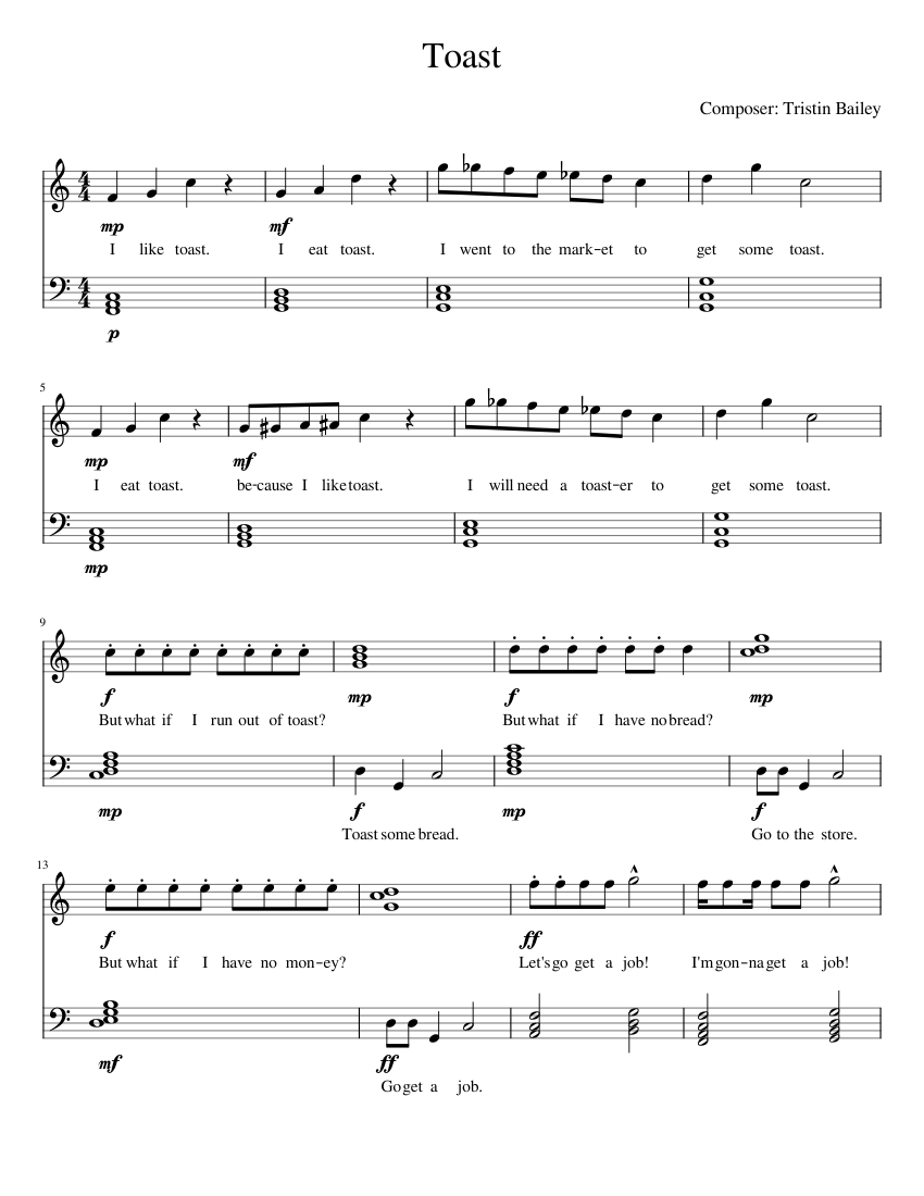 Toast Sheet music for Piano (Solo) Easy | Musescore.com