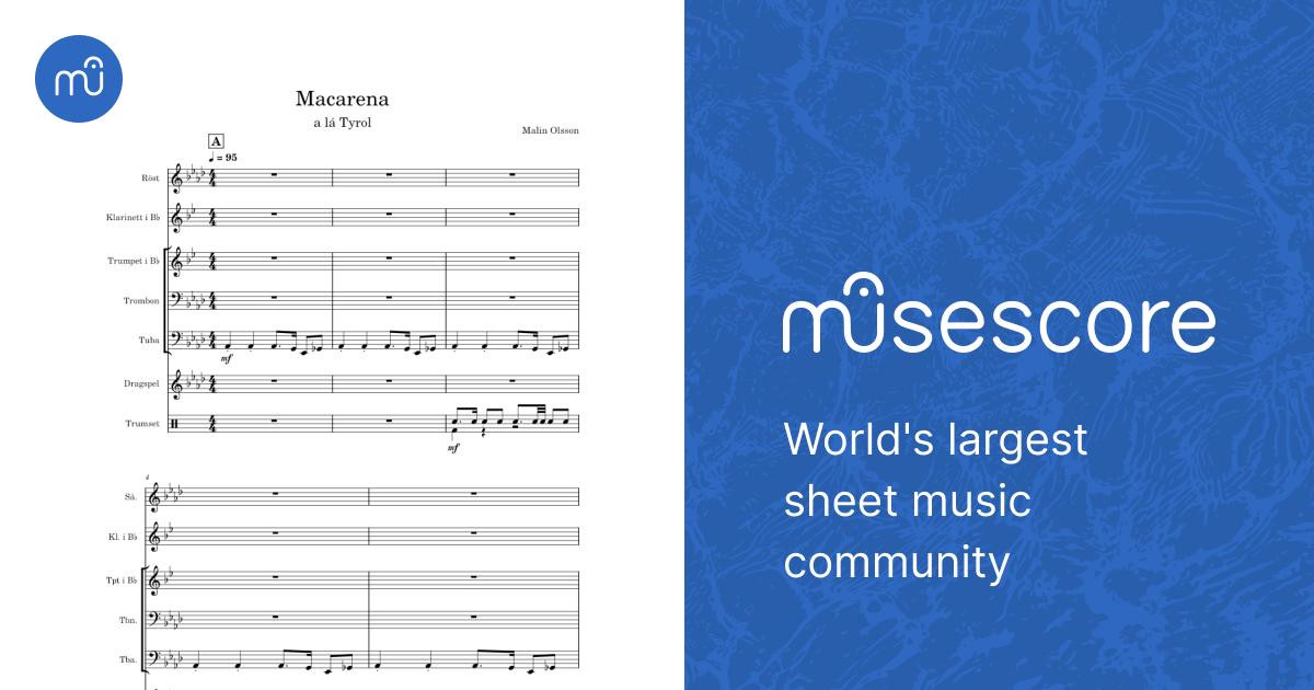 Macarena – Los Tres del Rio Macarena a lá tyrol Sheet music for ...
