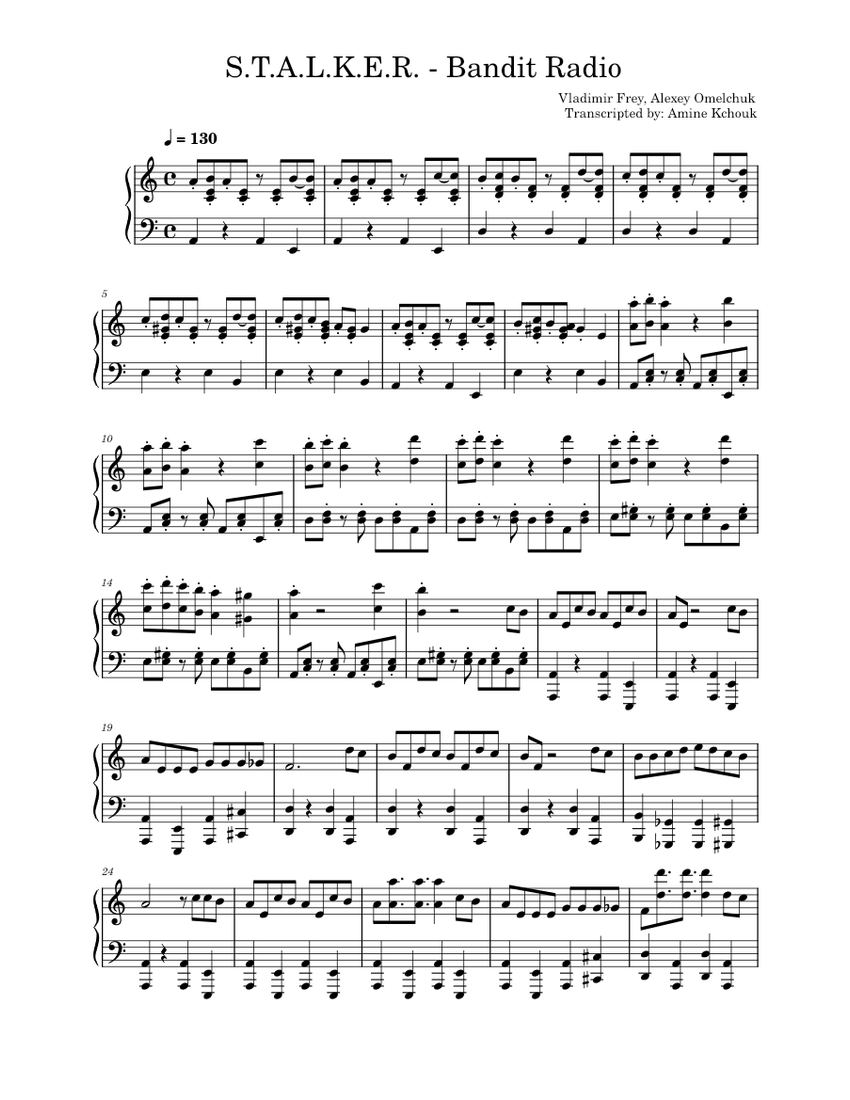 S.T.A.L.K.E.R - Bandit radio Sheet Music for Piano (Solo) | MuseScore.com