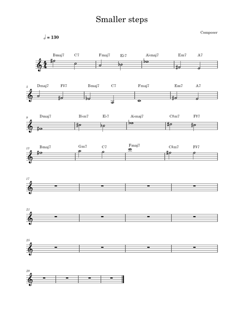 Smaller steps Sheet music for Piano (Solo) Easy | Musescore.com