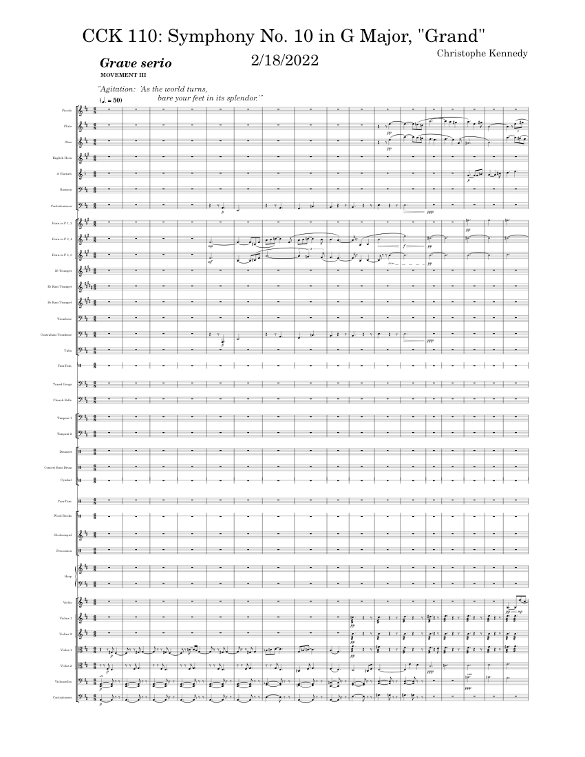 CCK 110: Symphony No. 10 in G Major, "Grand"- Movement 3 Sheet music ...