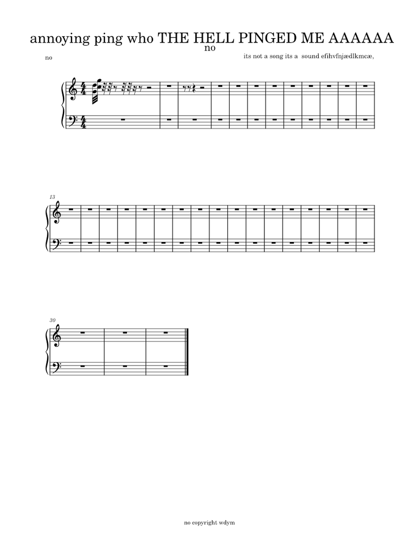 discord ping Sheet music for Piano (Solo) Easy | Musescore.com