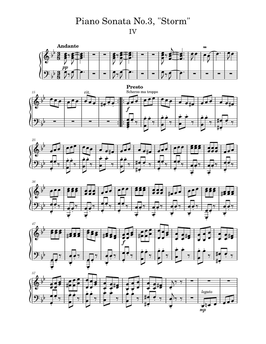 Piano Sonata No.3 M4 Sheet Music for Piano (Solo) | MuseScore.com