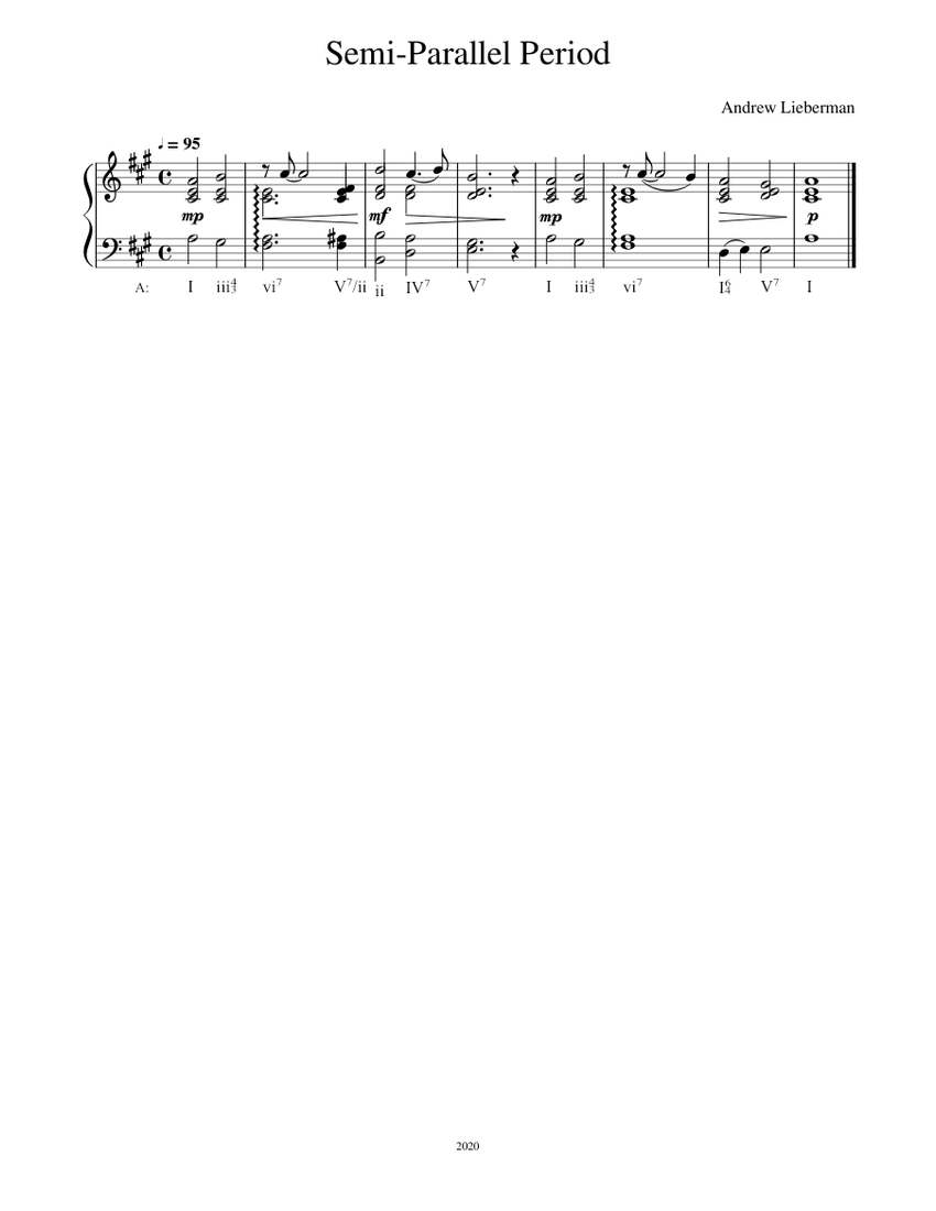 Semi-Parallel Period Sheet music for Piano (Solo) Easy | Musescore.com