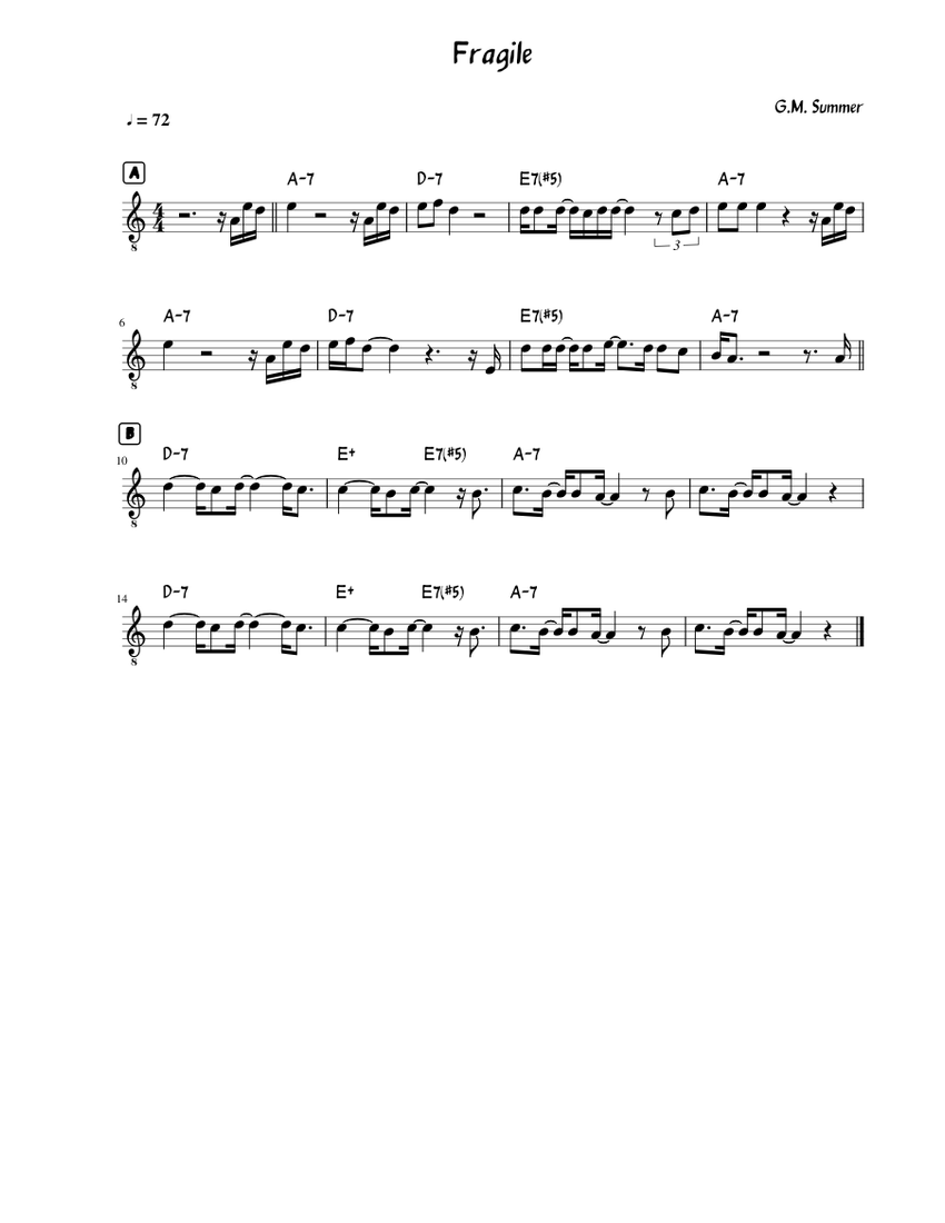 Fragile Sheet Music with Chords for Guitar (Solo) | MuseScore.com