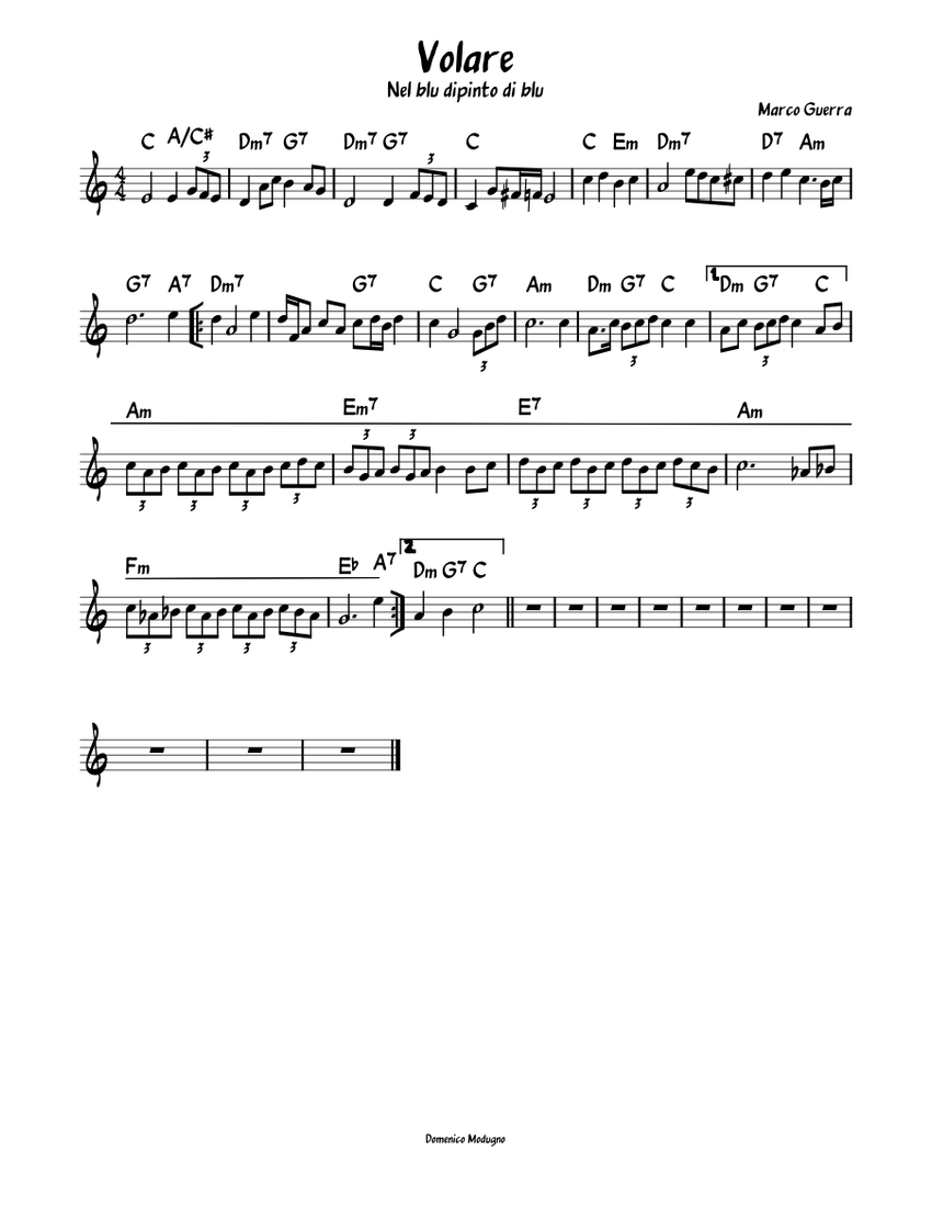 Volare Sheet music for Piano (Solo) Easy | Musescore.com