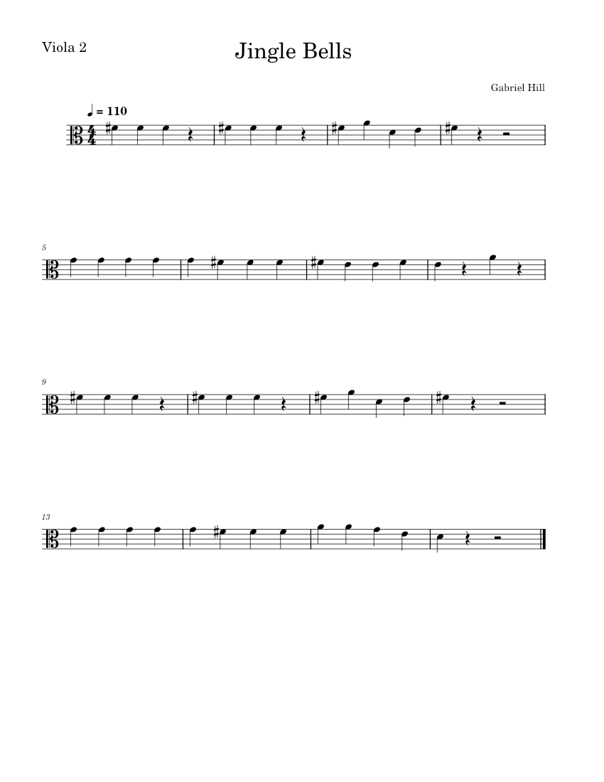 Jingle Bells – James Pierpont Jingle Bells-Viola 2 Sheet music for ...