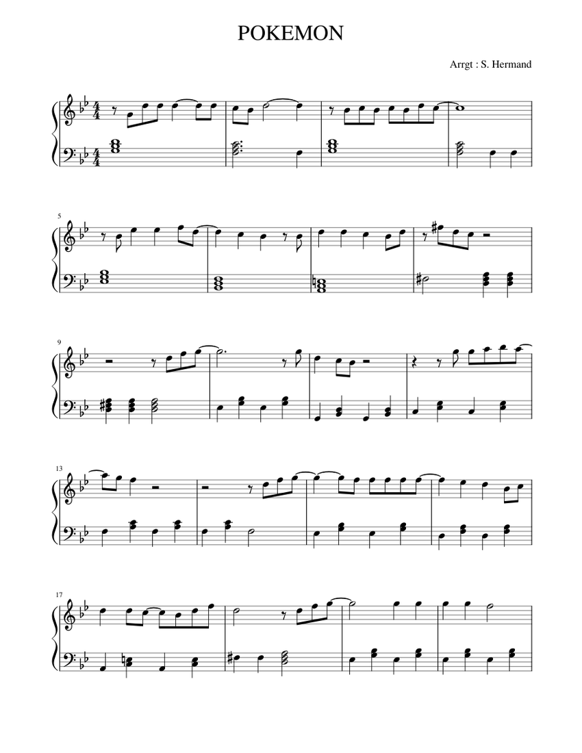 POKEMON Sheet music for Piano (Solo) | Musescore.com