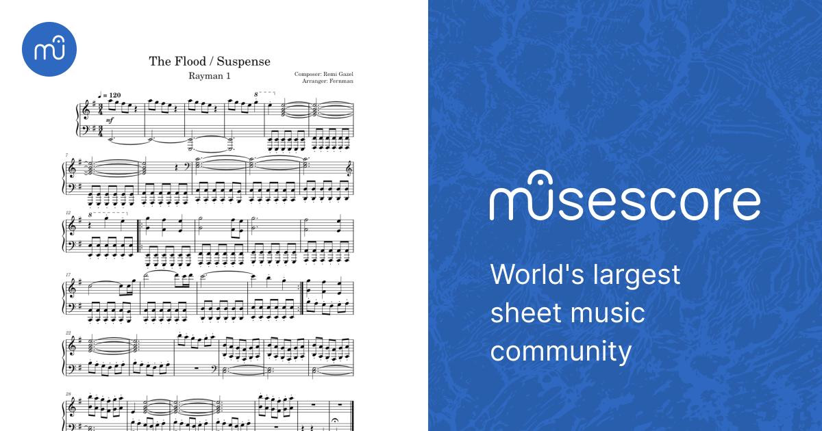 Rayman 1: The Flood / Suspense – Remi Gazel Sheet Music for Piano (Solo ...