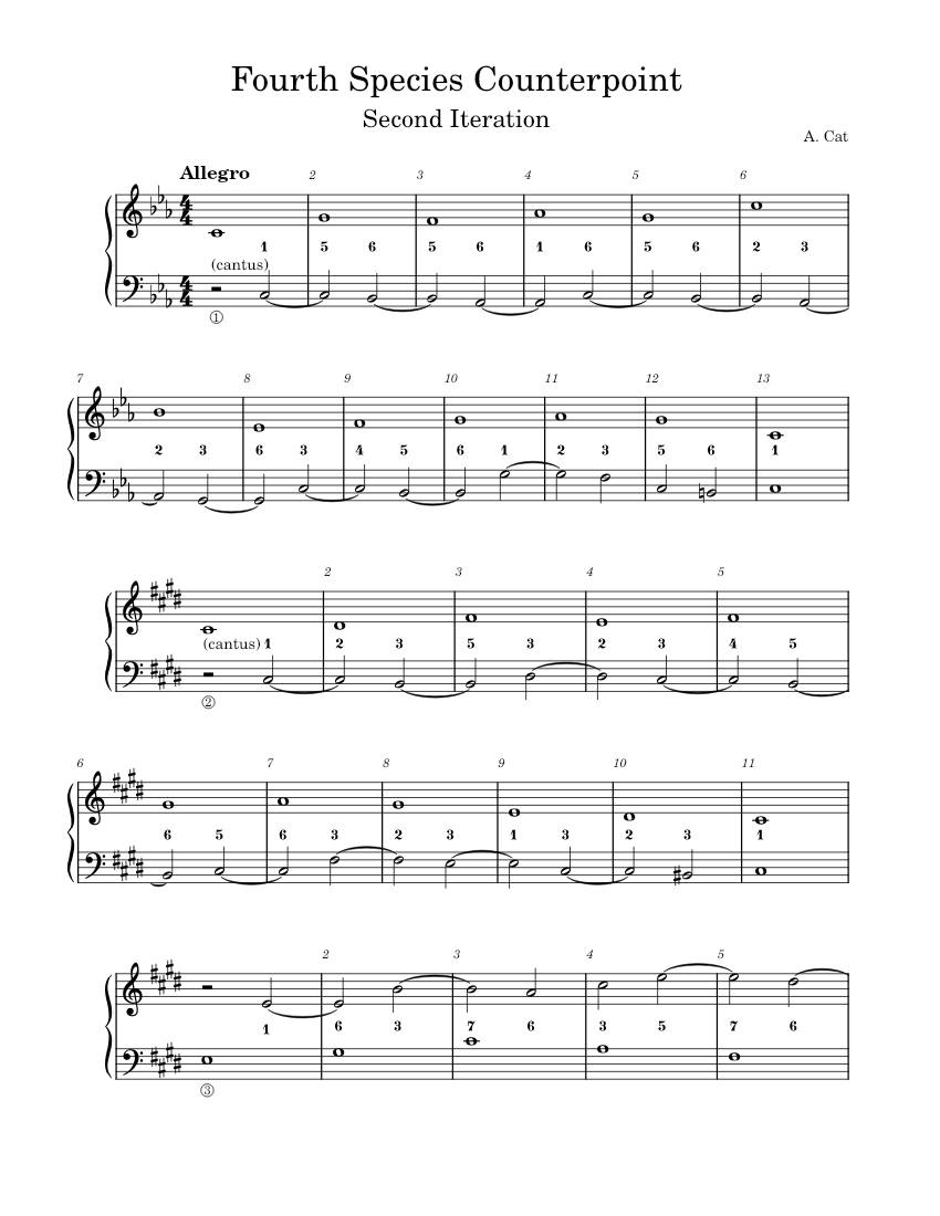 Fourth Species Counterpoint Exercise - piano tutorial