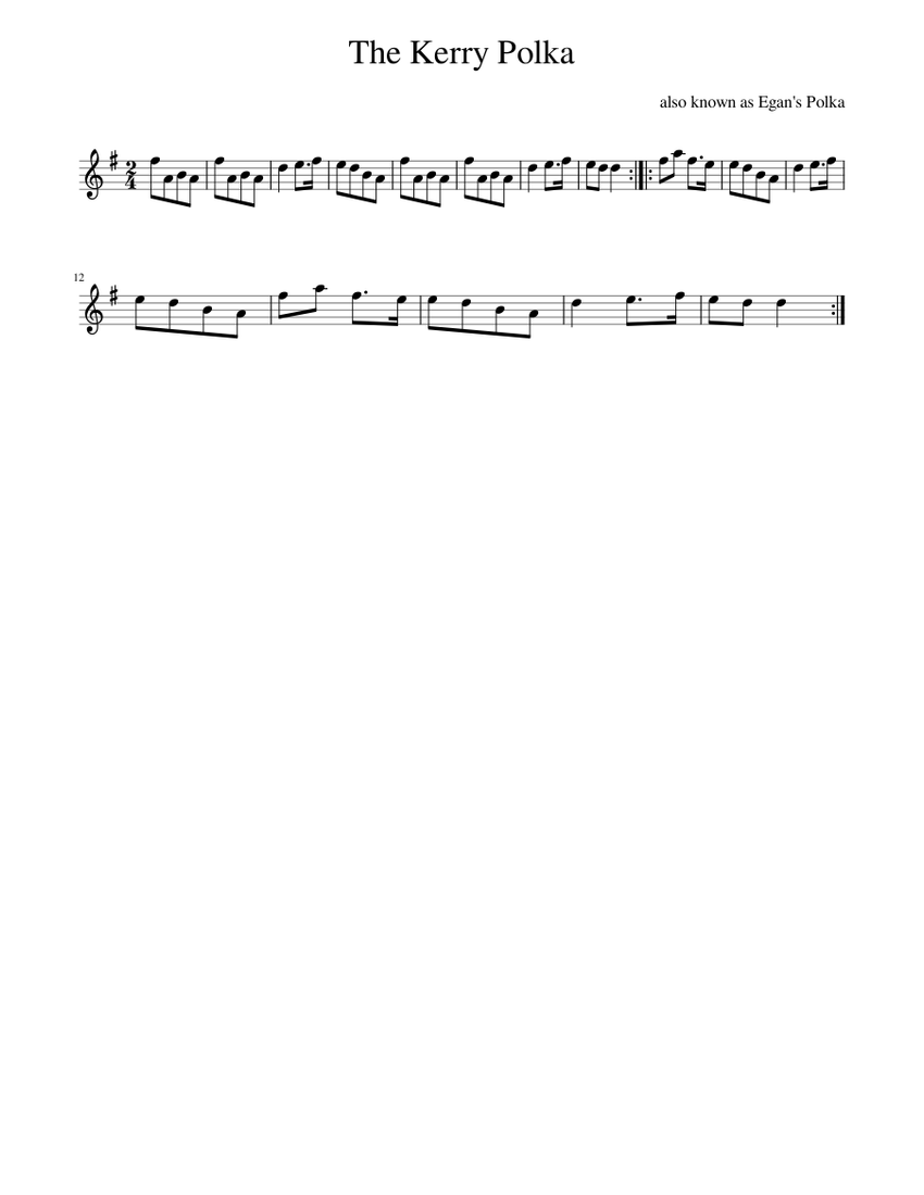 The Kerry Polka Sheet music for Piano (Solo) Easy | Musescore.com
