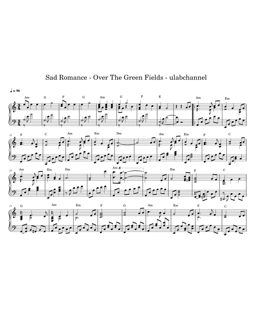 Sad Romance – Ji Pyeong Kwon Sad_Romance_ulchannel Sheet music for Piano (Solo) Easy | Musescore.com