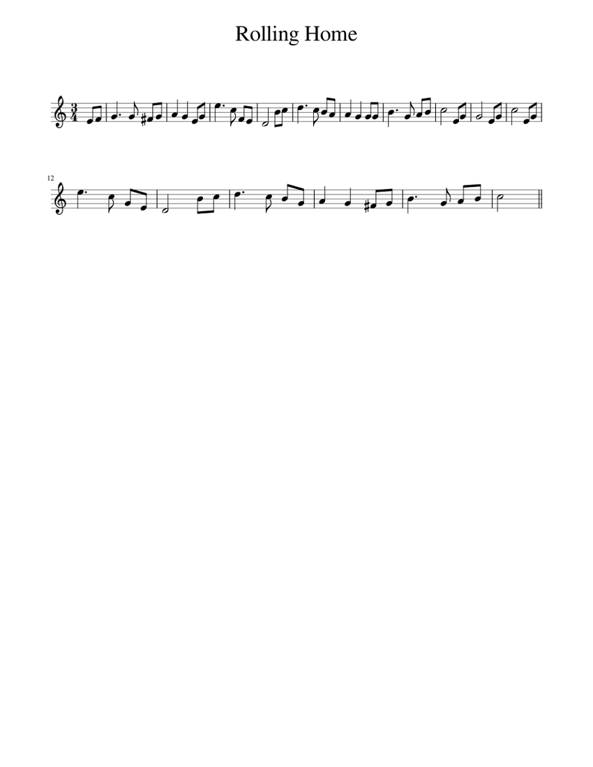 Rolling Home Sheet music for Piano (Solo) | Musescore.com