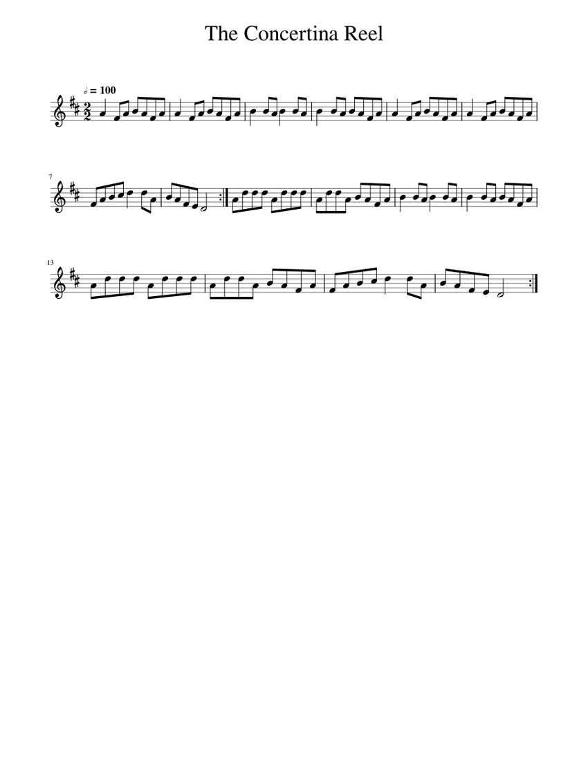 The Concertina Reel Sheet music for Piano (Solo) Easy | Musescore.com
