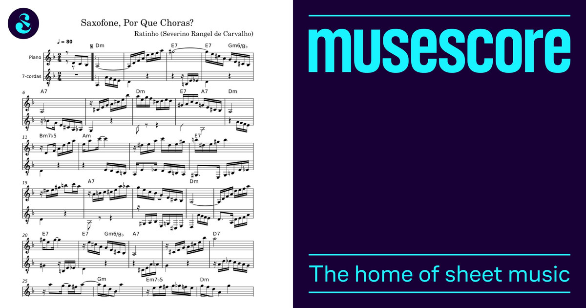 Saxofone, Porque Choras? – Ratinho (Severino Rangel de Carvalho) Sheet ...