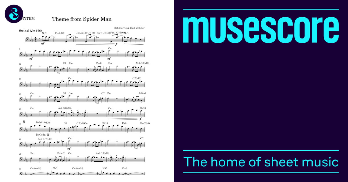 Theme From Spider-Man – Paul Francis Webster, TV Theme Song Sheet Music ...